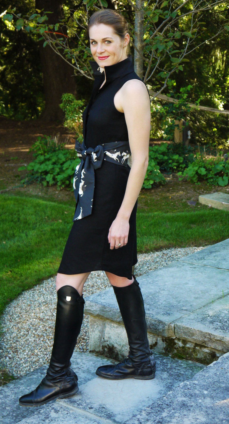 SIR THOMAS PINK DRESS ON BLACK LINEN – Middy N' Me
